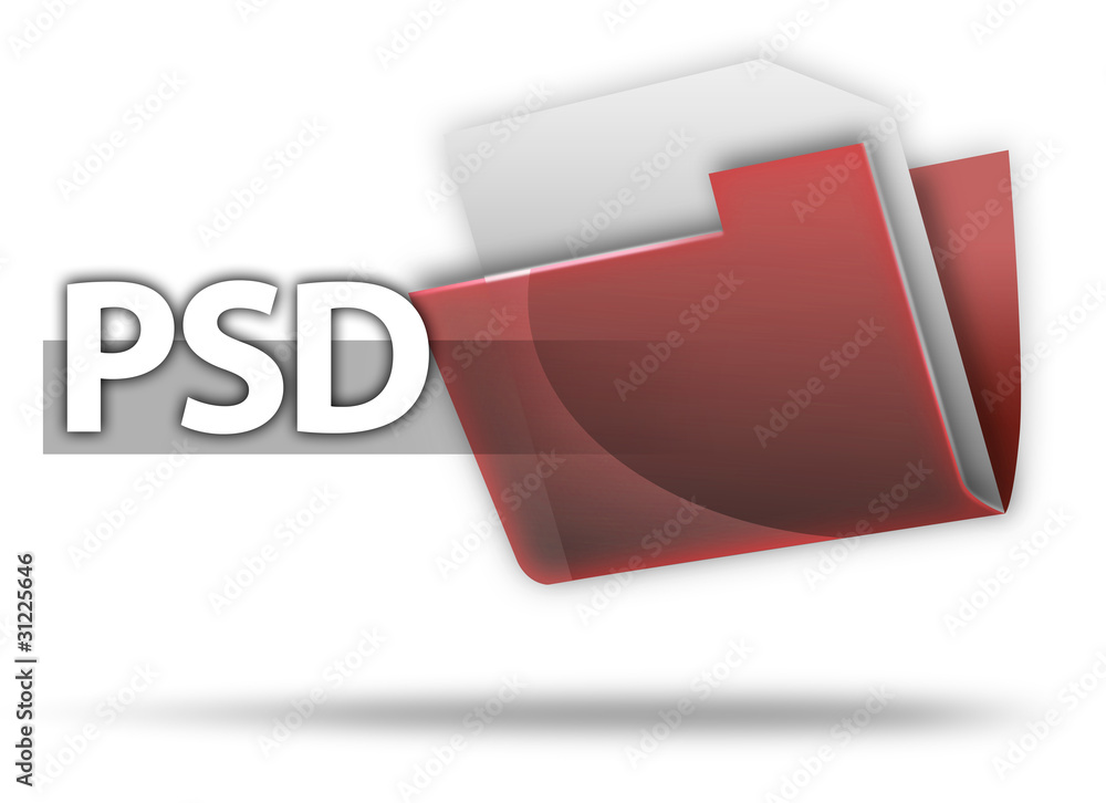 3D Style Folder Icon "PSD" Stock Illustration | Adobe Stock