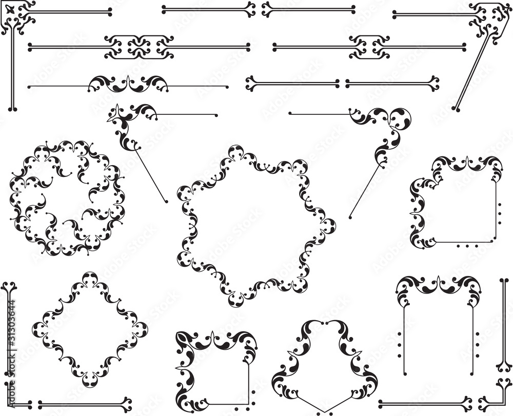Design, Border, Frame Elements Stock Vector | Adobe Stock