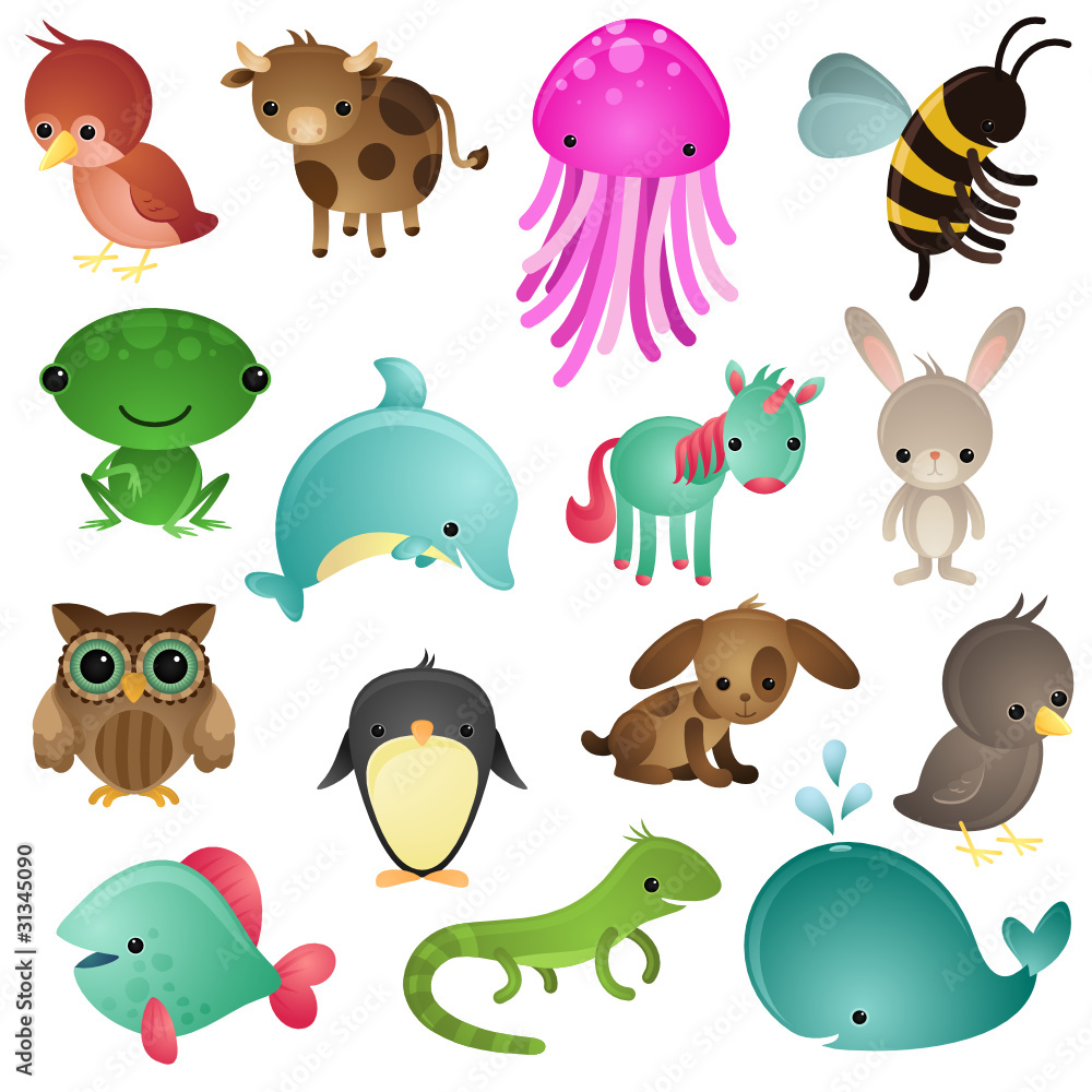 Animals Set II Stock Vector | Adobe Stock