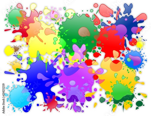 Macchie di Vernice Colori Sfondo-Colors Stains Background-Vector Stock ...