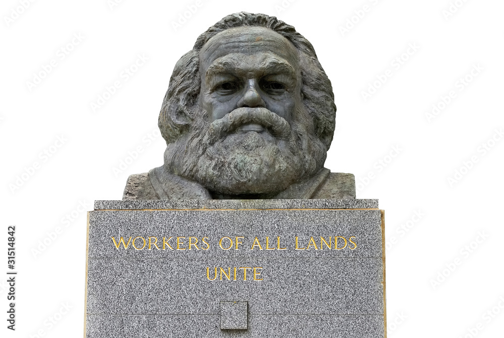 Bust of Karl Marx in Highgate cemetery isolated on white Stock Photo ...