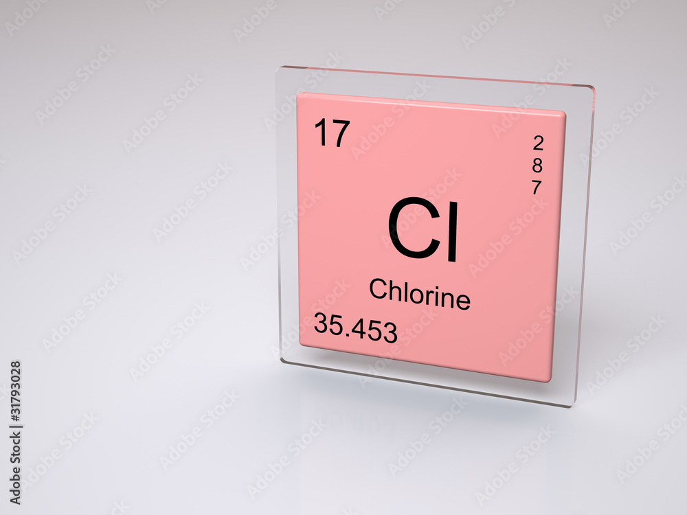Chlorine - symbol Cl - chemical element of the periodic table Stock ...