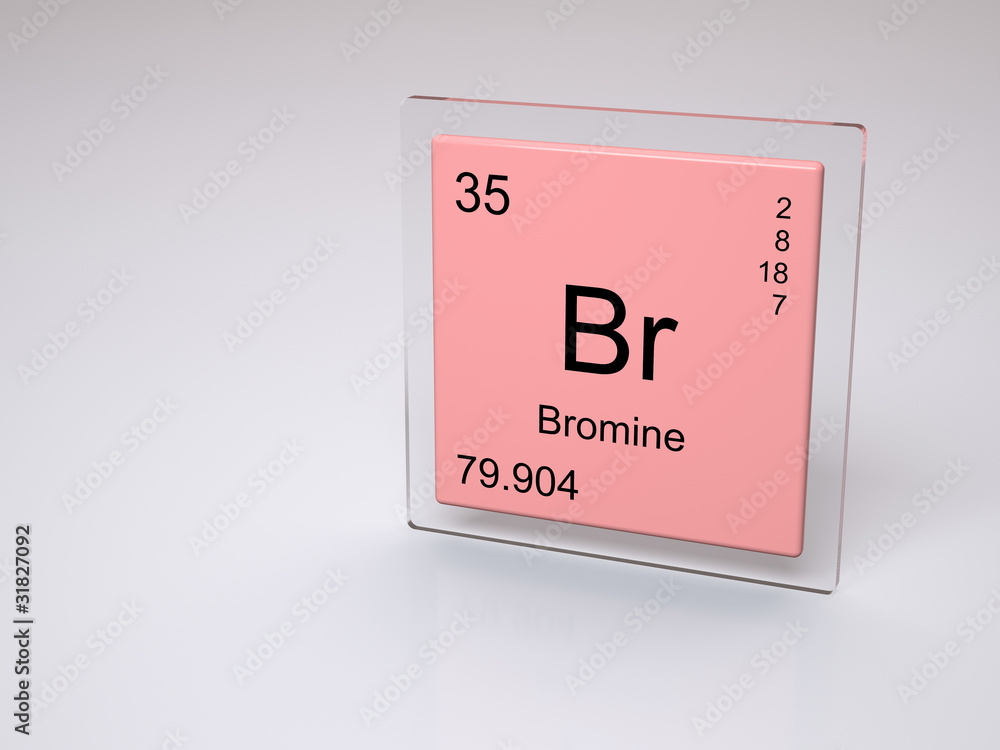 Bromine - symbol Br - chemical element of the periodic table Stock ...