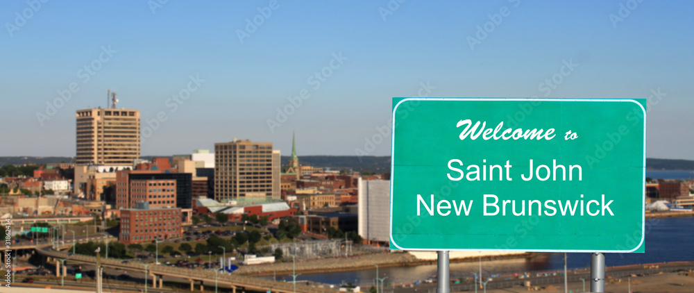 Welcome Saint John sign Stock Photo | Adobe Stock
