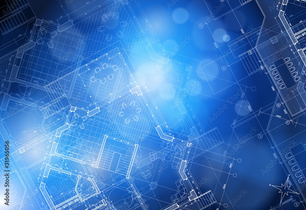 house plan: vector blueprint Stock Vector | Adobe Stock