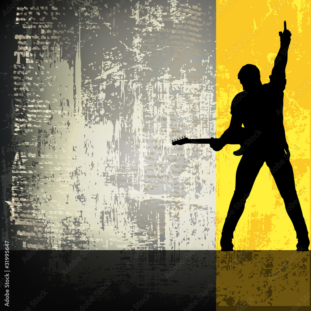 Guitarist Vector Background/Flyer Template Stock Vector | Adobe Stock