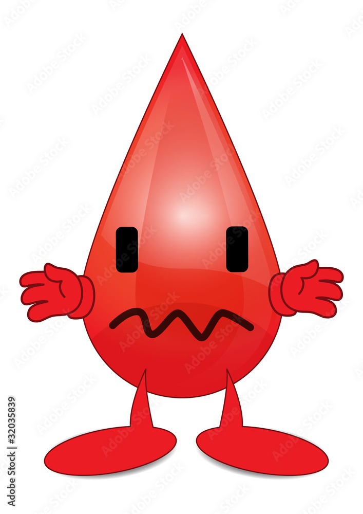 Dazed Blood Cartoon Character Illustration Isolated White Stock Vector ...