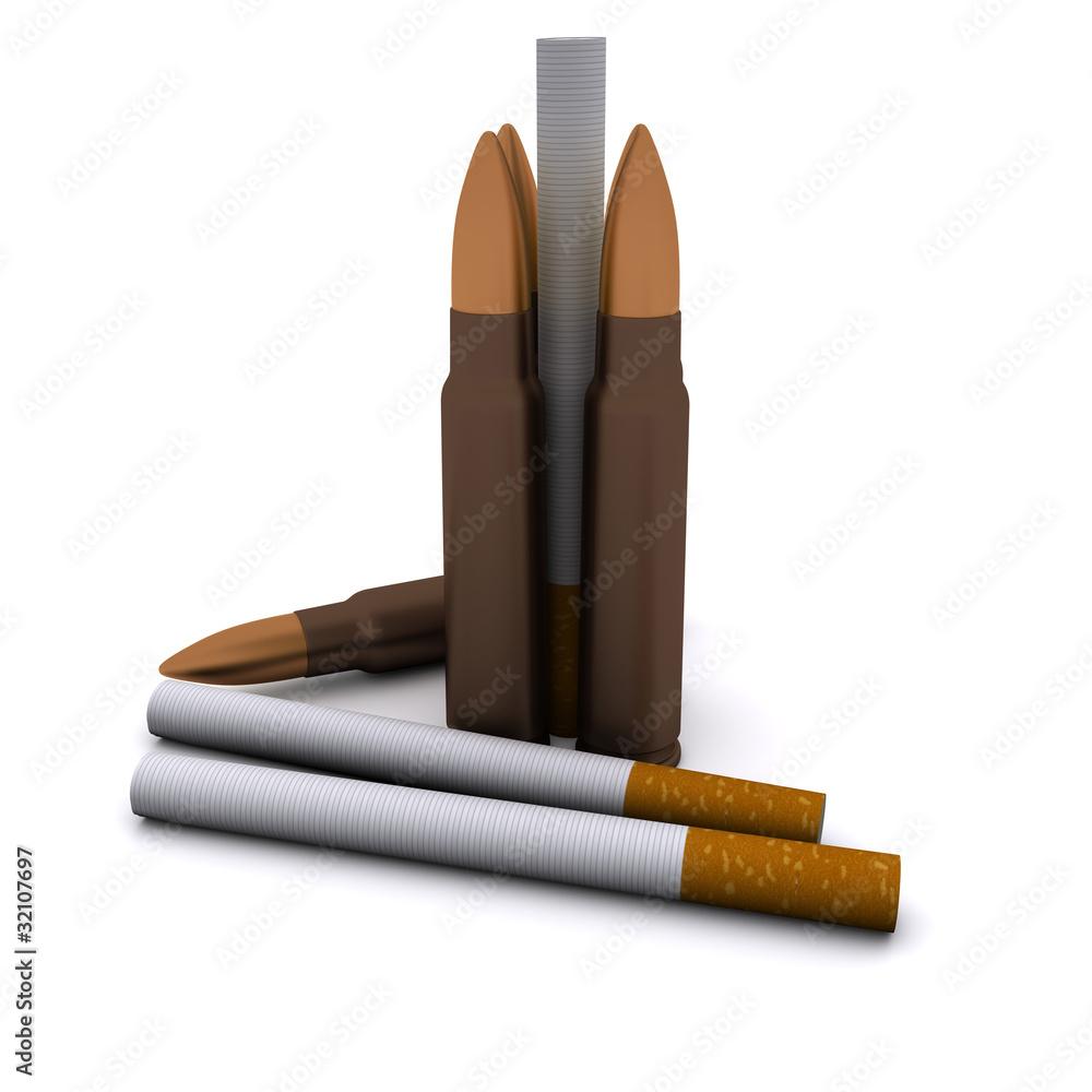 Cigarettes kill the same bullets Stock Illustration | Adobe Stock