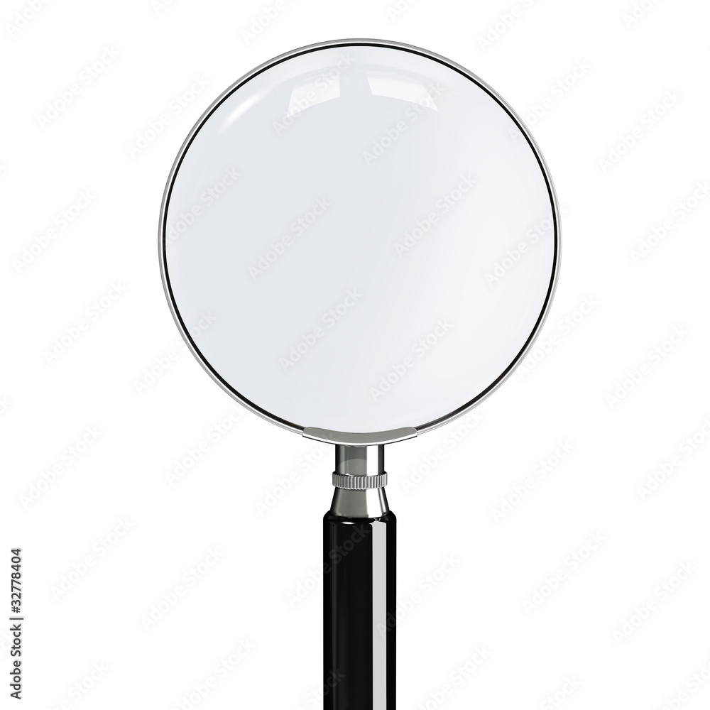 Magnifying glass - front view and closeup Stock Illustration | Adobe Stock