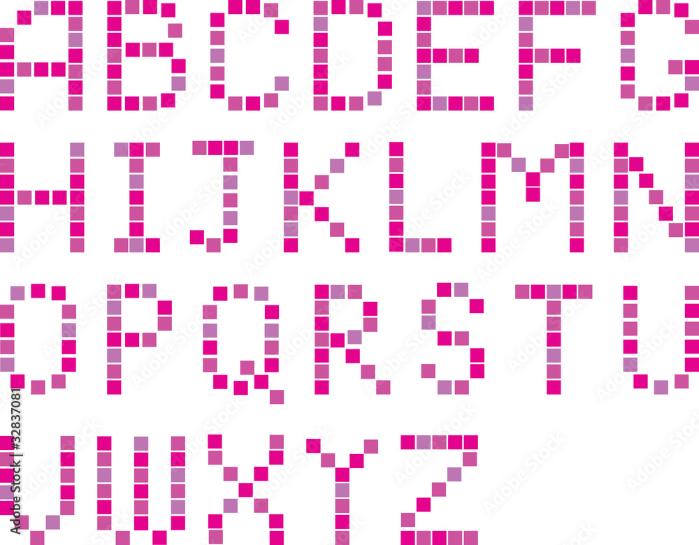Vector set of color pixel art alphabets Stock Vector | Adobe Stock