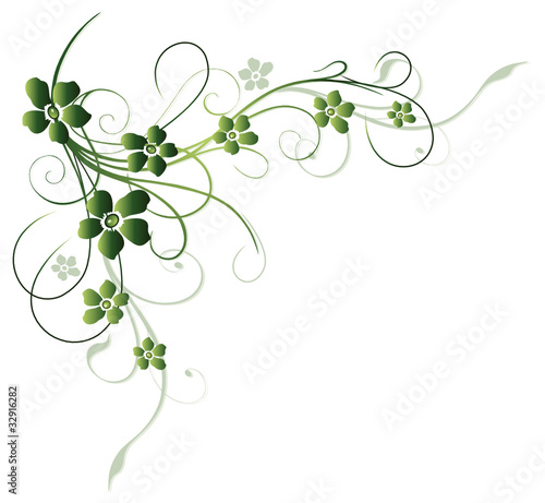 Ranke, flora, Blumen, Blüten, filigran, Grüntöne, Grün Stock ...