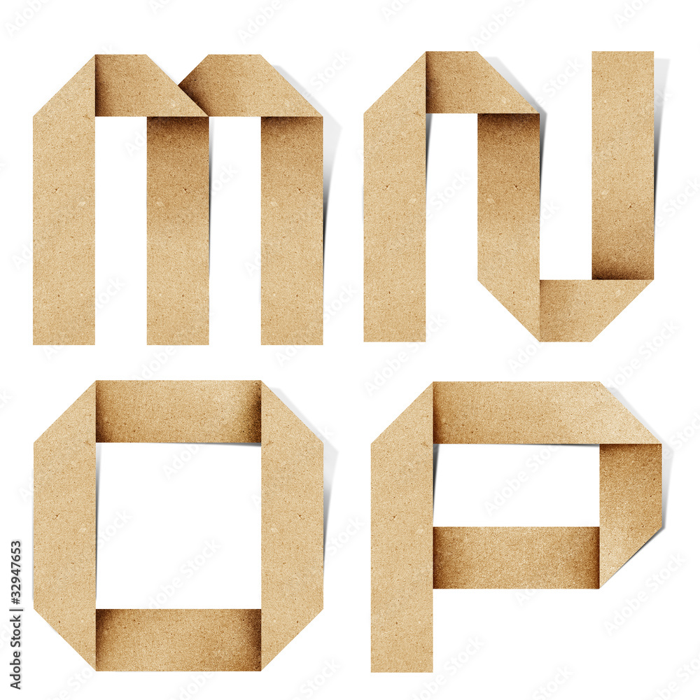 Origami alphabet letters recycled paper craft. Stock Photo | Adobe Stock
