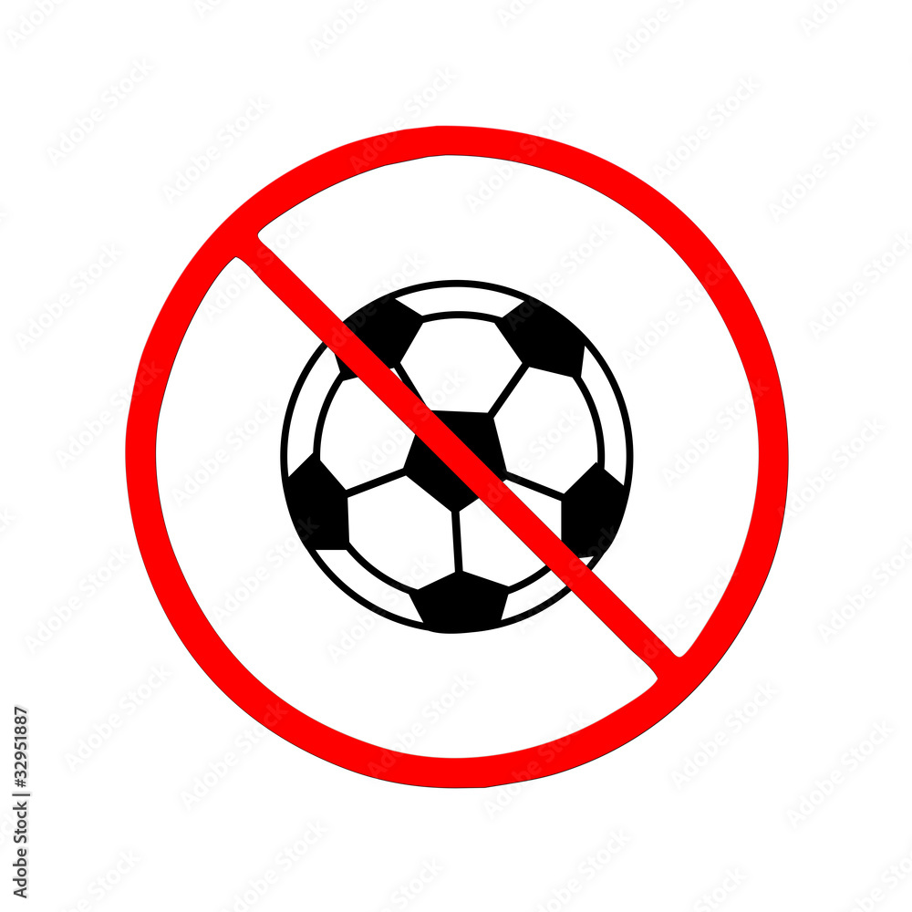 Ilustración de Stock prohibido jugar al futbol | Adobe Stock