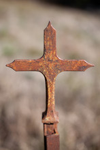 Rusted Metal Cross In Cemetery Free Stock Photo - Public Domain Pictures