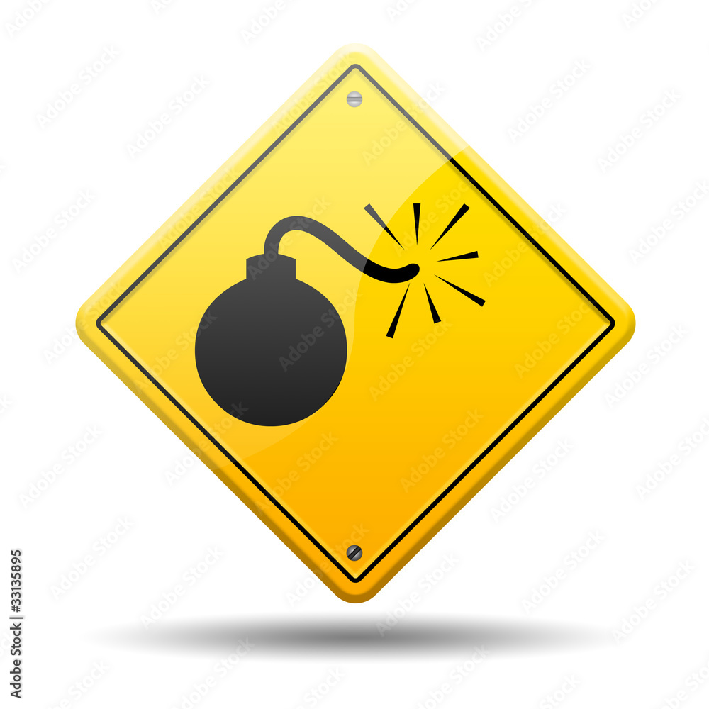 Señal amarilla simbolo explosivo Stock Illustration | Adobe Stock