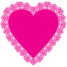 Pink Heart With White Lace Free Stock Photo - Public Domain Pictures