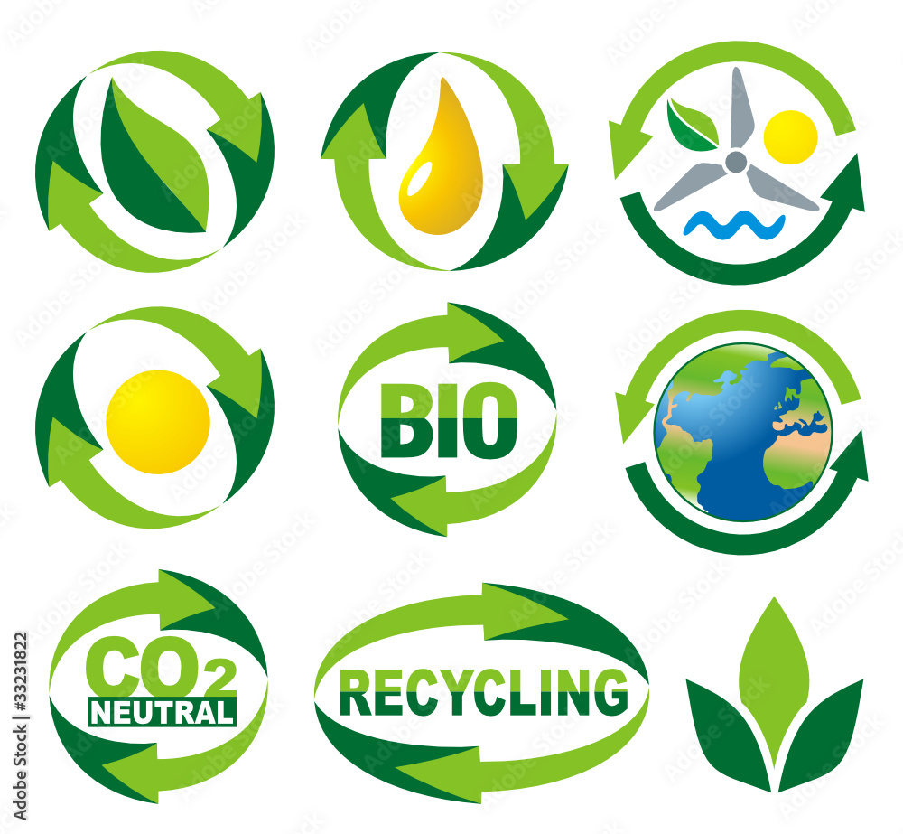 Symbols Renewable Energy Stock Vector | Adobe Stock