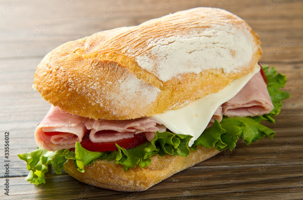 panino con prosciutto cotto Stock Photo | Adobe Stock