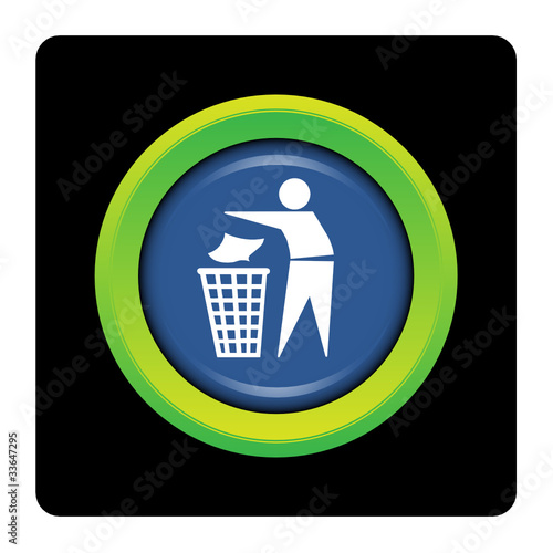 Vecteur Stock Internet Bouton Logo Picto Poubelle Jeter Tri