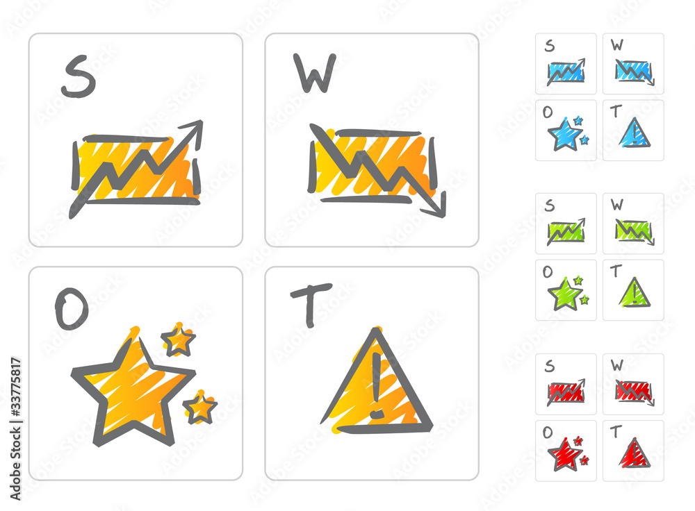 SWOT analysis icons Stock Vector | Adobe Stock