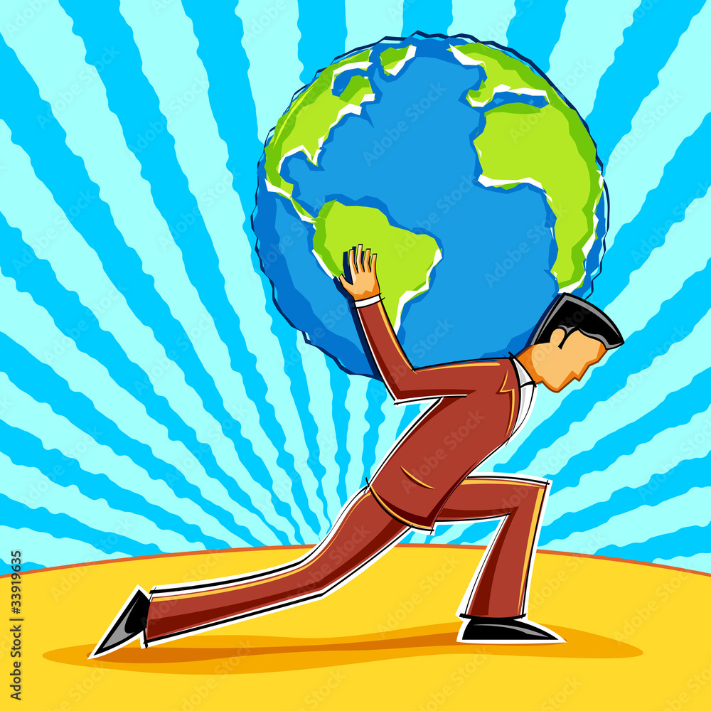 Business man holding Earth Stock Vector | Adobe Stock