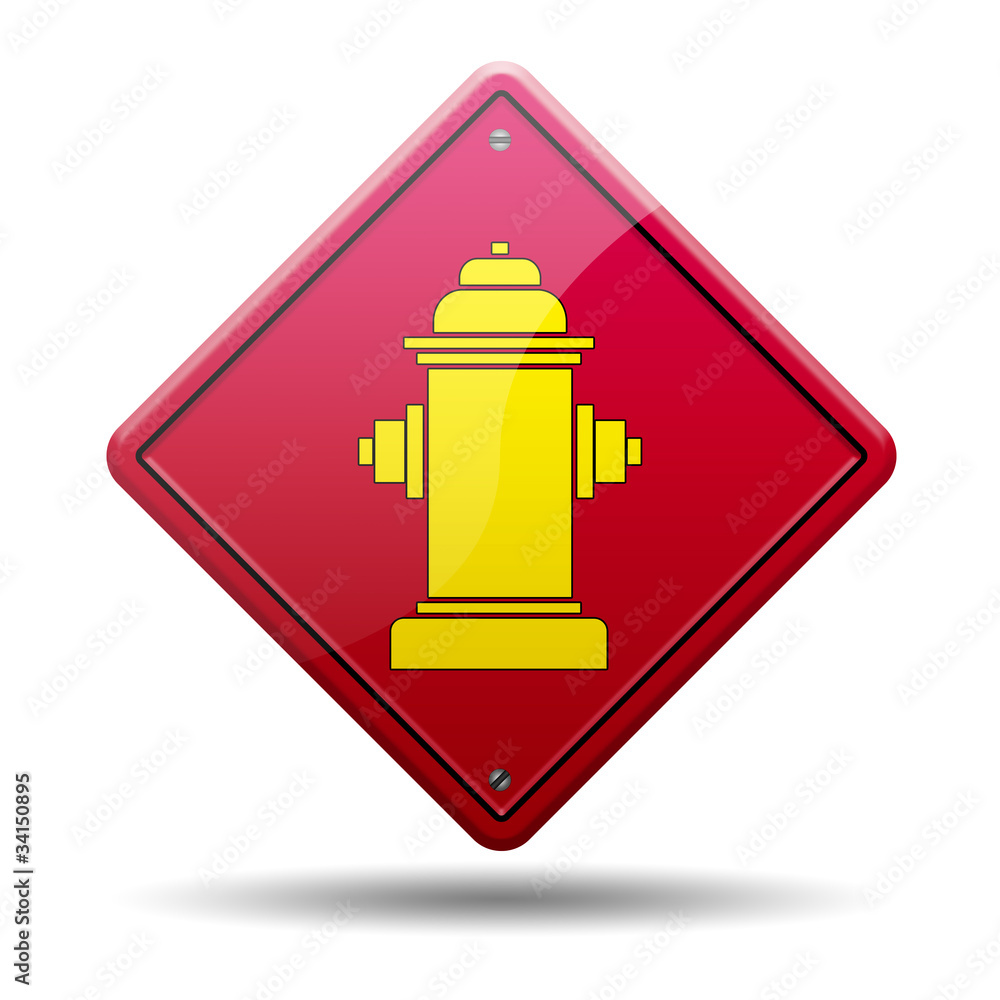 Señal roja simbolo hidrante Stock Illustration | Adobe Stock