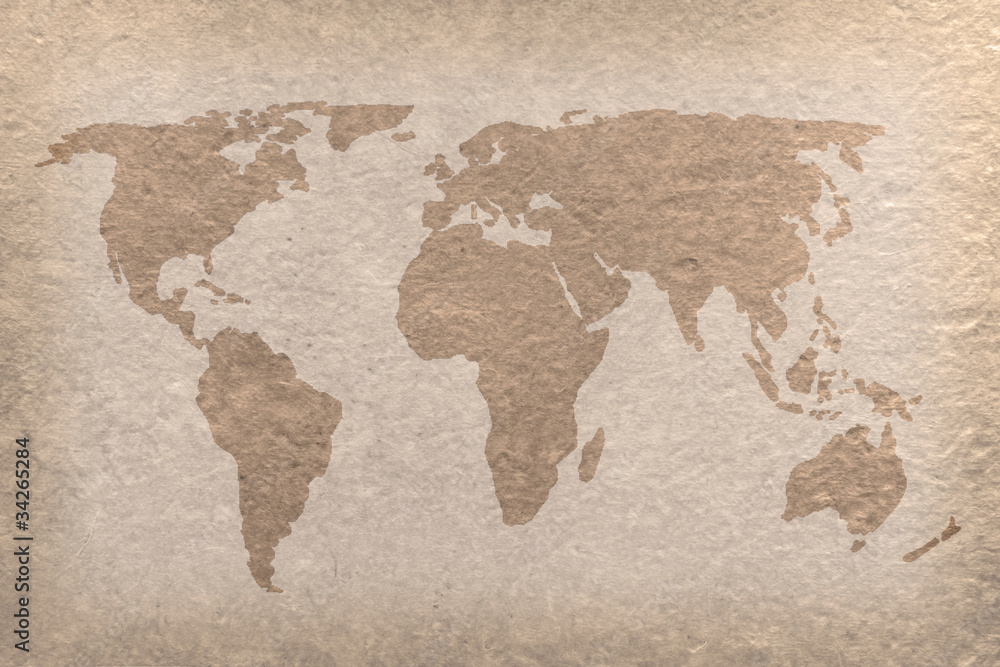 vintage world map paper craft Stock Photo | Adobe Stock
