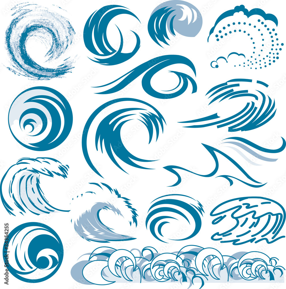 Wave Collection Stock Vector | Adobe Stock