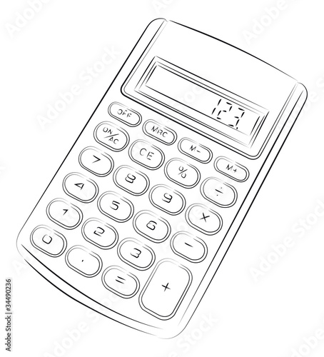 Vector drawing of single calculator Stock Vector | Adobe Stock