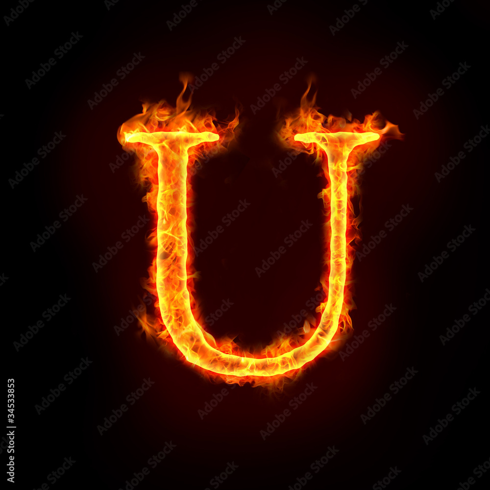 fire alphabets, U Stock Illustration | Adobe Stock