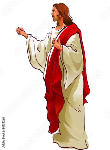 Side view of Jesus Christ standing Stock Vector | Adobe Stock
