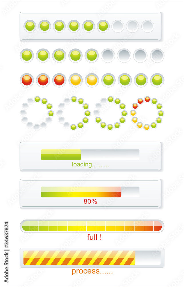 Collection of modern preloaders and progress loading bars Stock Vector ...