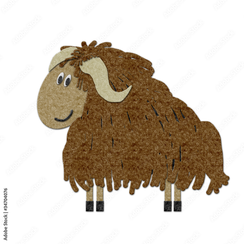 Felt yak illustration Stock Illustration | Adobe Stock