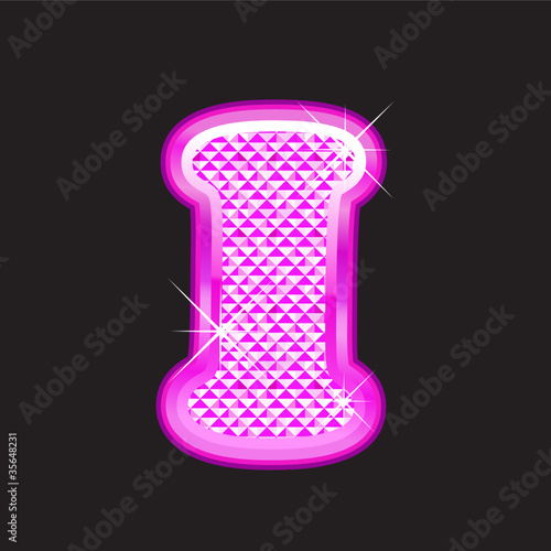 I letter pink bling girly Stock Vector | Adobe Stock