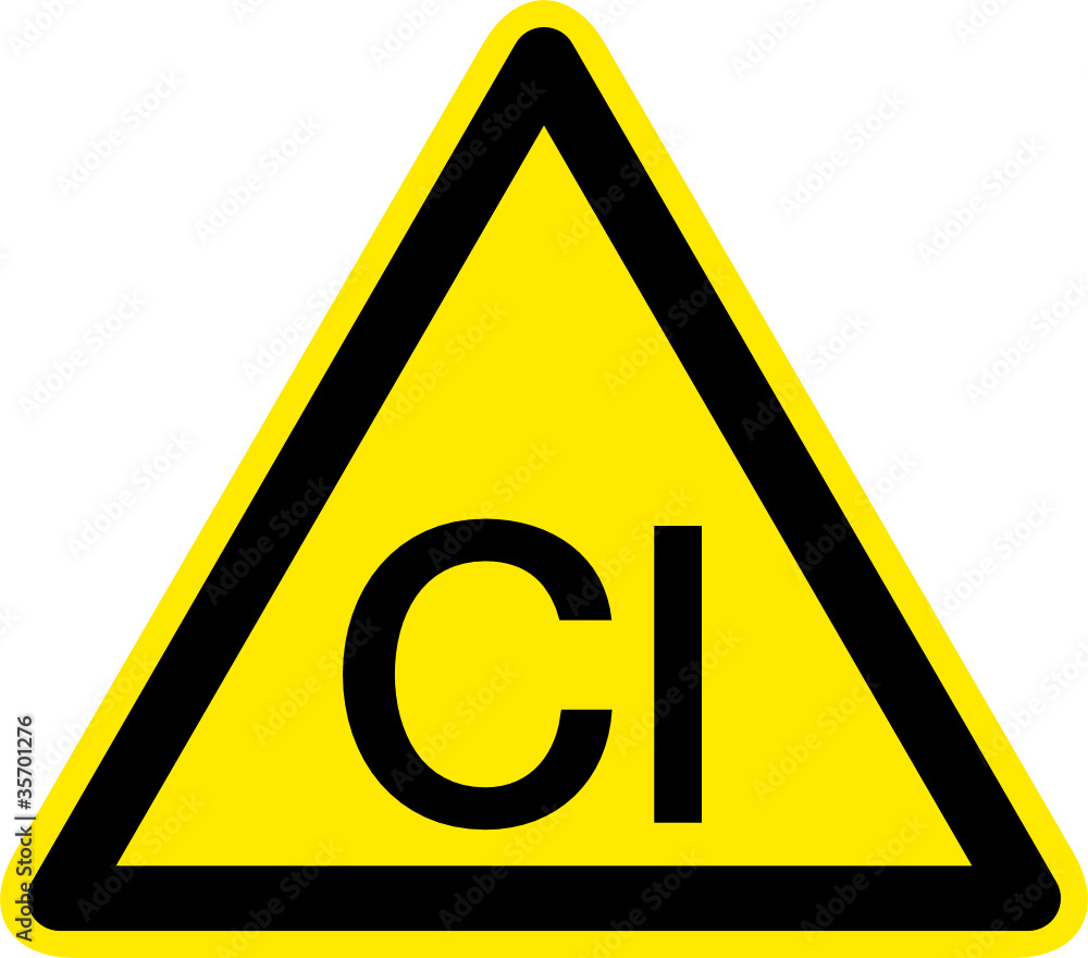 Warnschild Warnzeichen - Chlor - Cl - Giftstoff Stock Vector | Adobe Stock