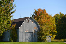 Autumn Fall Blue Barn Free Stock Photo - Public Domain Pictures
