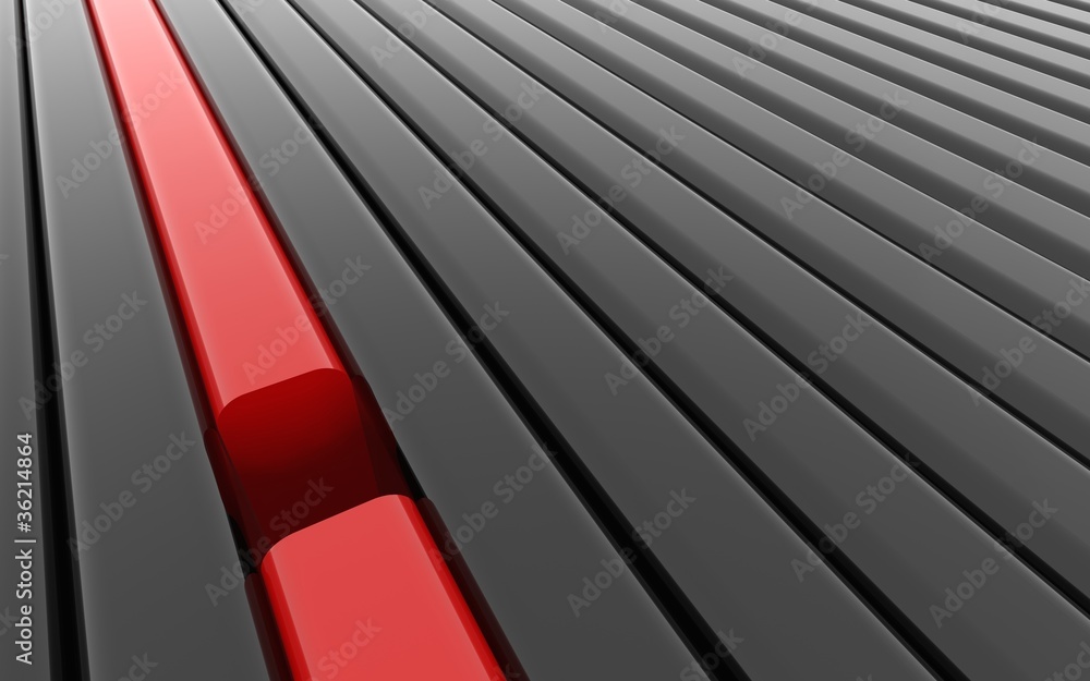 Broken red line between continuous black lines Stock Photo | Adobe Stock