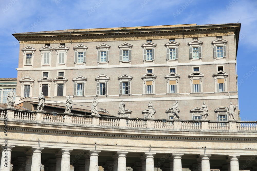 Apostolic Palace, Vatican where pope greets visitors at window Stock ...