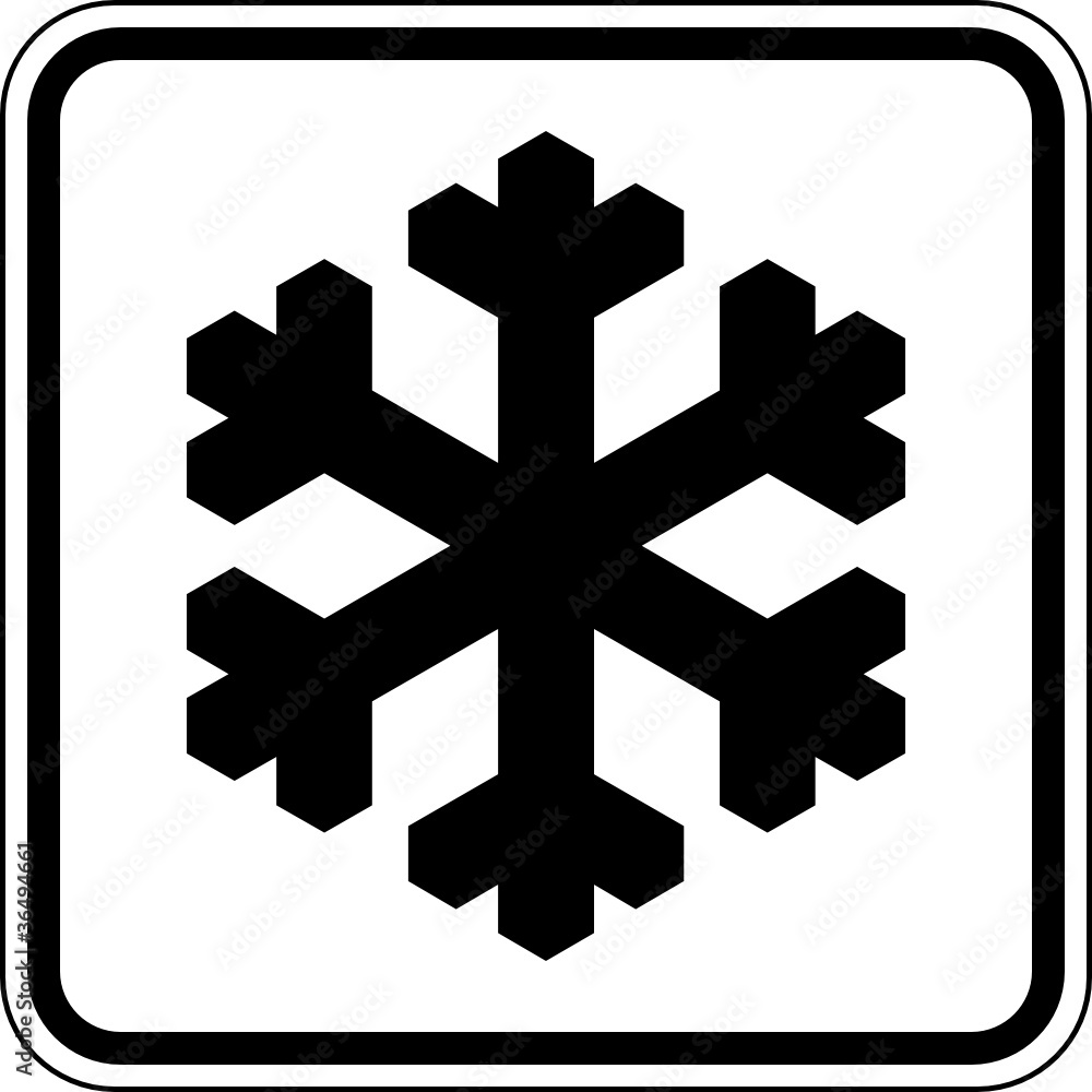 Stock-Vektorgrafik „Frost Glätte Eiskristall Schnee Schild Zeichen ...
