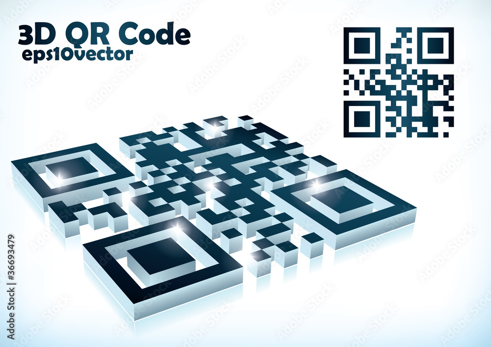 3d qr code in vector format Stock Vector | Adobe Stock