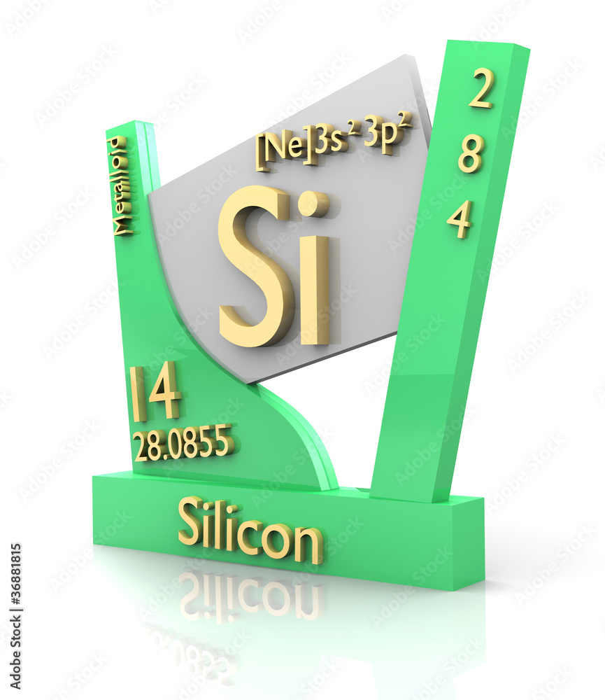 ภาพประกอบ Stock Silicon form Periodic Table of Elements - V2 | Adobe Stock