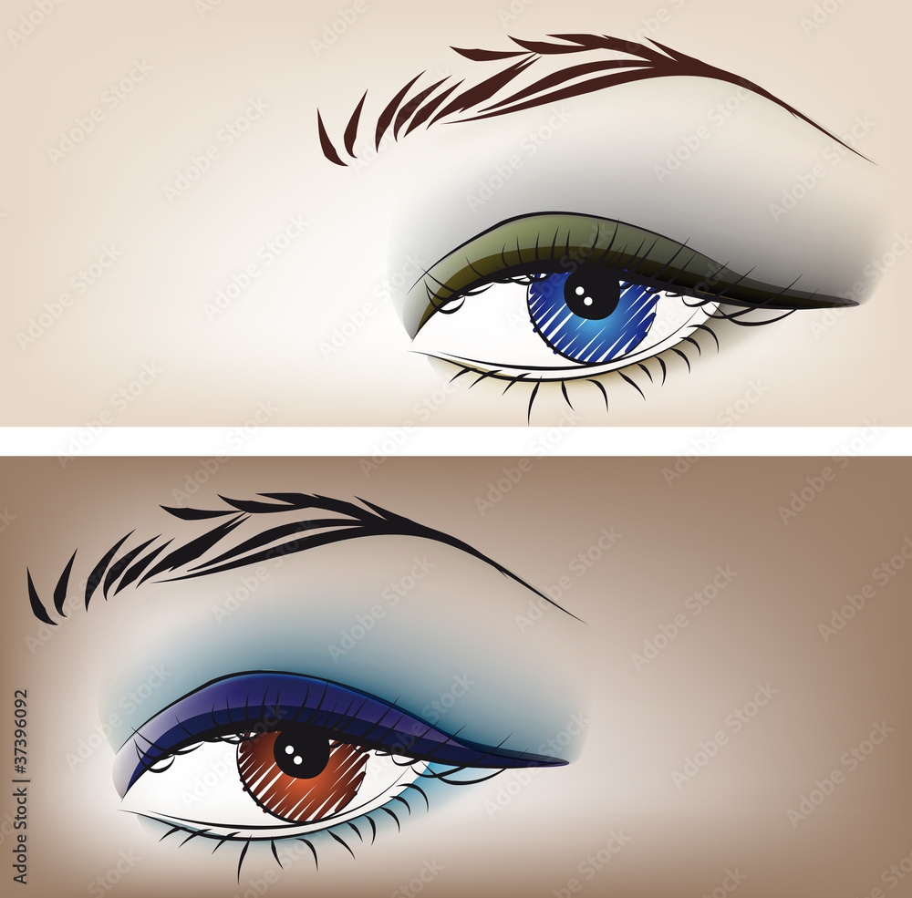 Sketch of beautiful eyes. Vector illustration Stock Vector | Adobe Stock
