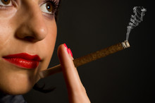 Pin-up, Woman, Smokes, Mouthpiece Free Stock Photo - Public Domain Pictures