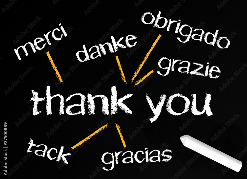 thank you - merci - danke - grazie - gracias Stock Illustration | Adobe Stock