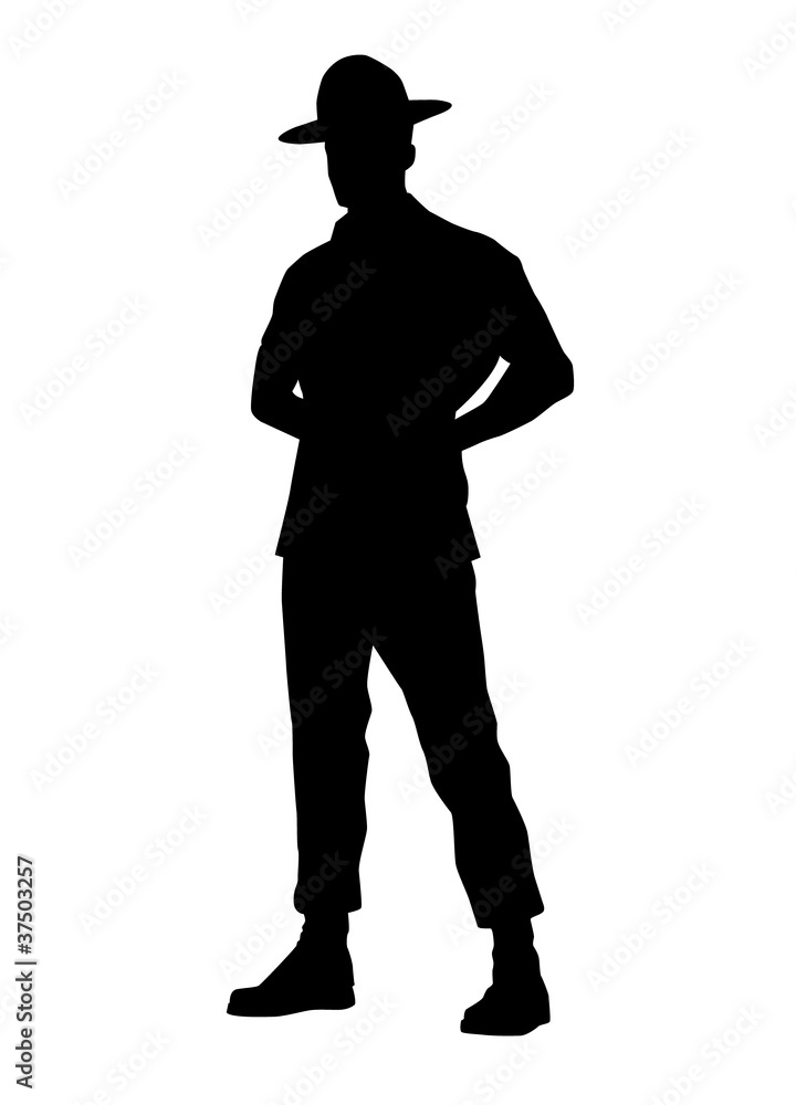 Drill instructor silhouette Stock Illustration | Adobe Stock