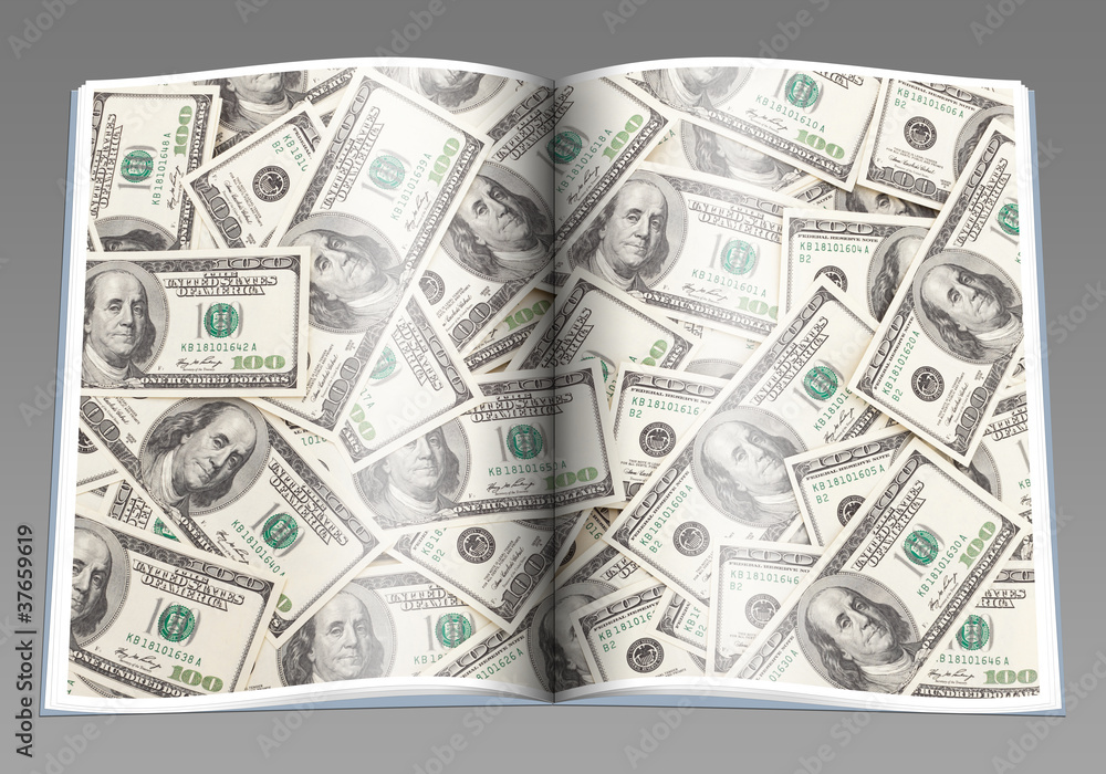 Money Pile $100 dollar bills, book Stock Photo | Adobe Stock