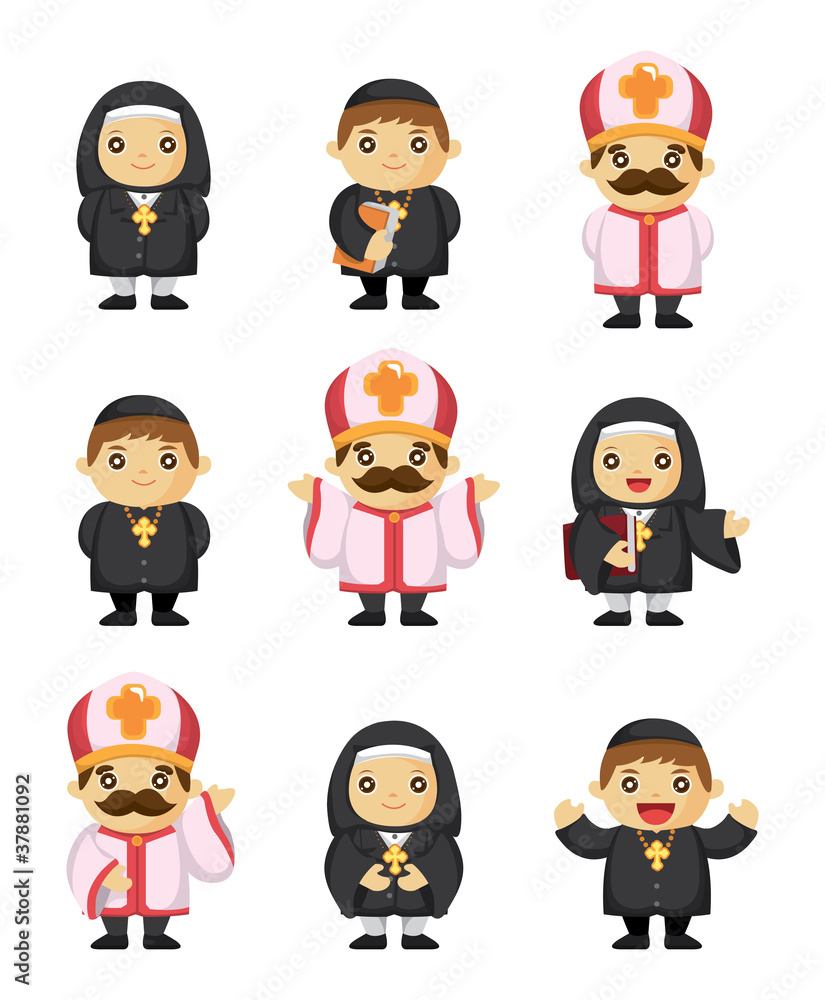 cartoon priest icon Stock Vector | Adobe Stock