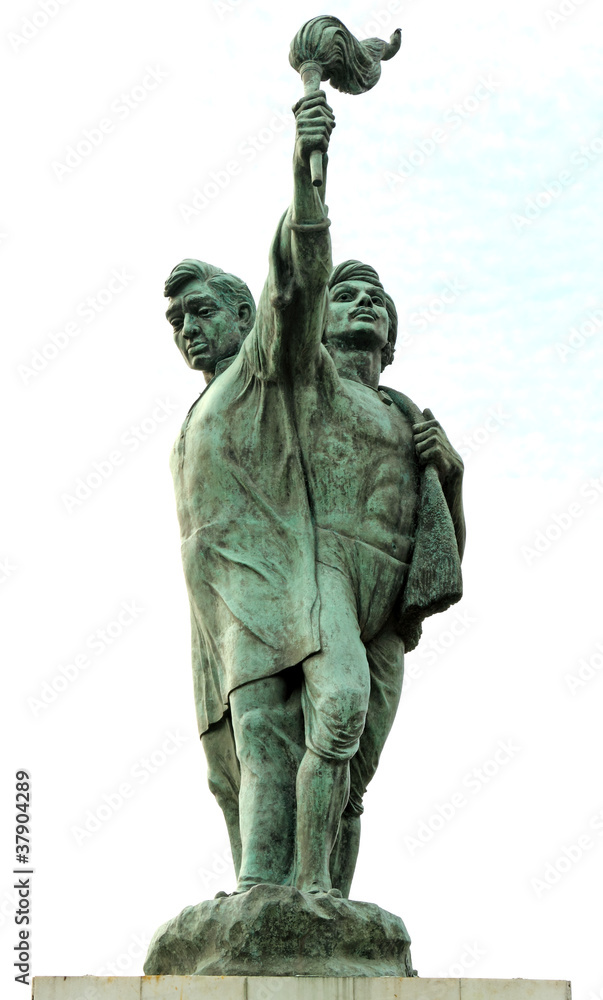 The Hutatma Chowk memorial ( statue of a "Martyr with a Flame" Stock ...