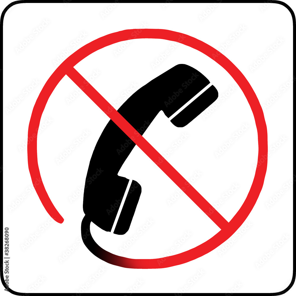 No telephone allowed sign Stock Photo | Adobe Stock