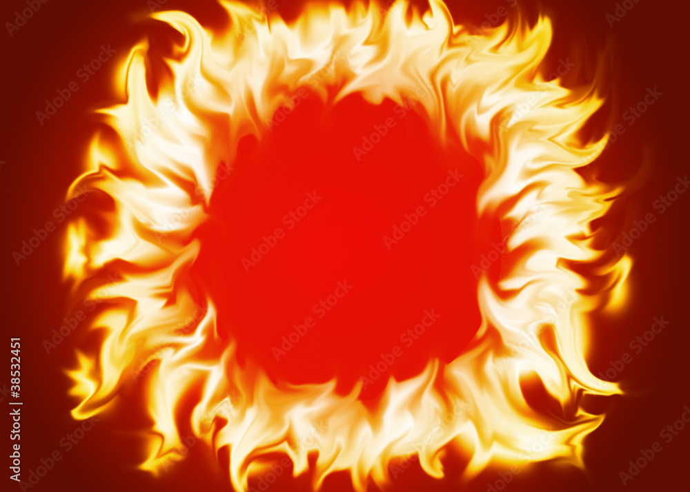 Ring of fire red background Stock Illustration | Adobe Stock